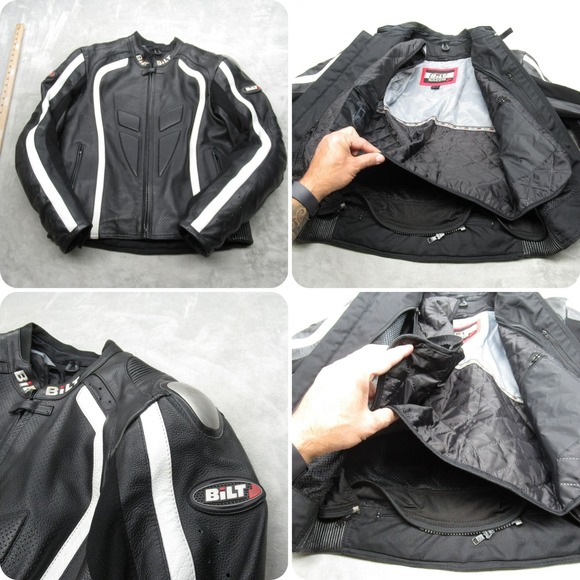 Bilt | Jackets & Coats | Bilt Leather Motorcycle Jacket Men 38 Black ...
